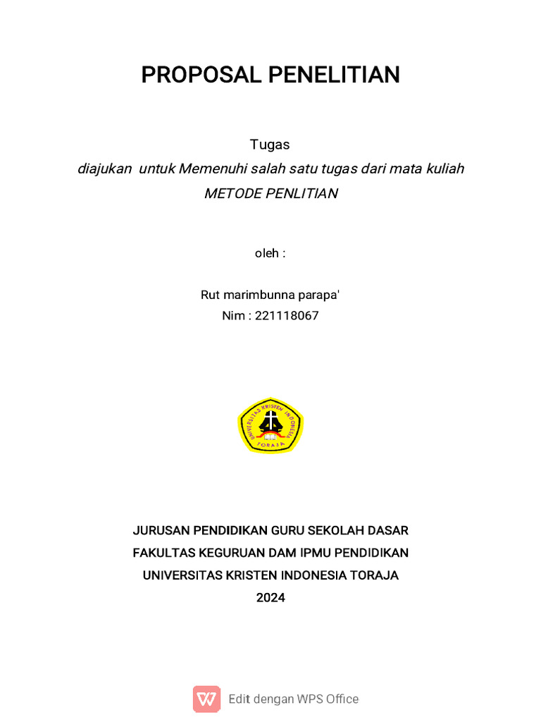 Proposal Rut Marimbunna Parapa (221118067) | PDF