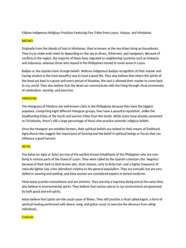 Mansaka Indigenous Beliefs and Practices | PDF