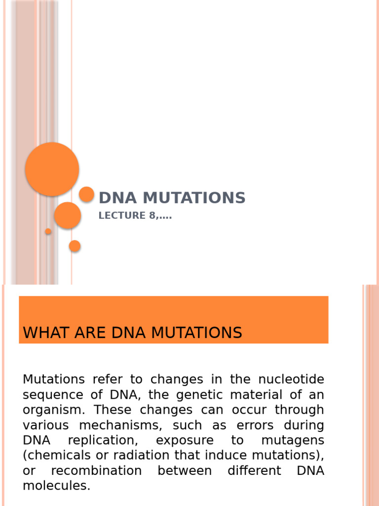 Lec 8 - Dna Mutations | PDF