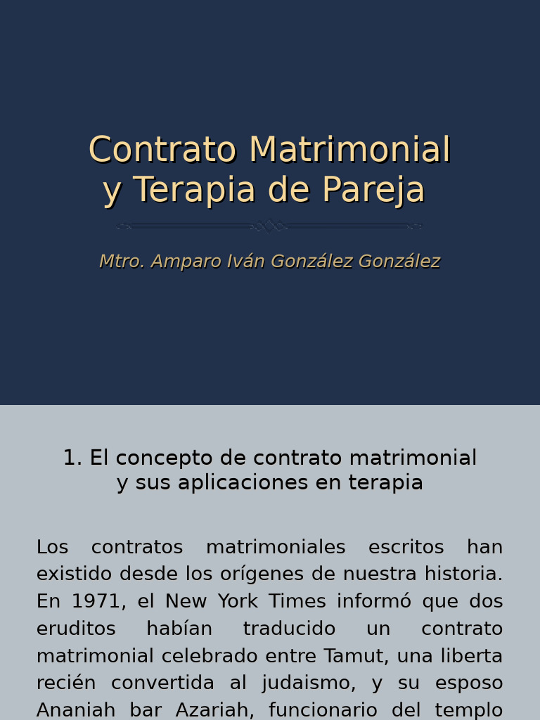 Contrato Matrimonial y Terapia de Pareja | PDF | Matrimonio | Divorcio