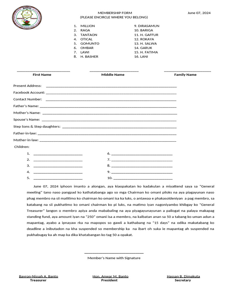 MEMBERSHIP-FORM | PDF