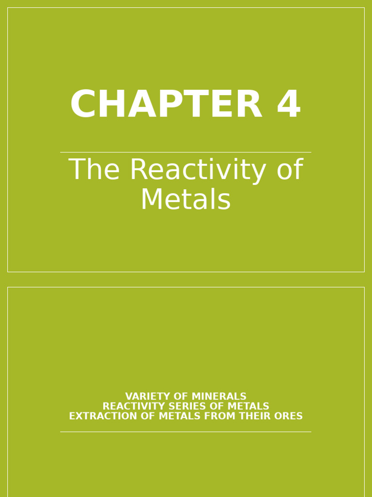 Chapter 4 Reactivity Metals KSSM | PDF