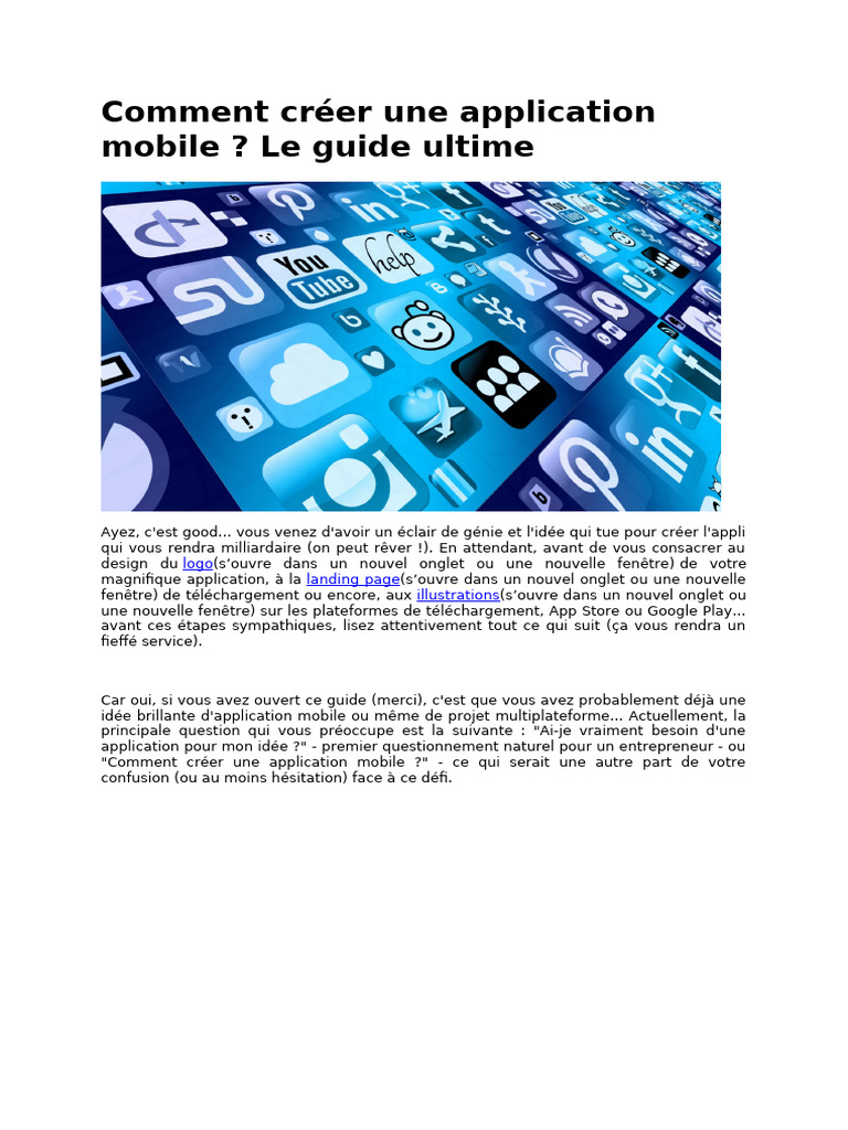 Comment créer une application mobile | PDF