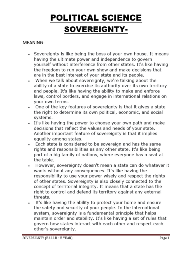 Sovereignty | PDF