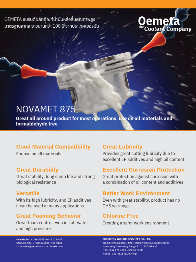 Oemeta Coolant Novamet - 875 by Ying PTSC | PDF | Secondary Sector Of ...
