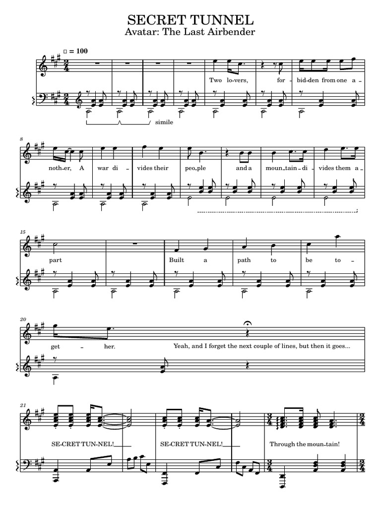 SECRET TUNNEL Avatar The Last Airbender | PDF