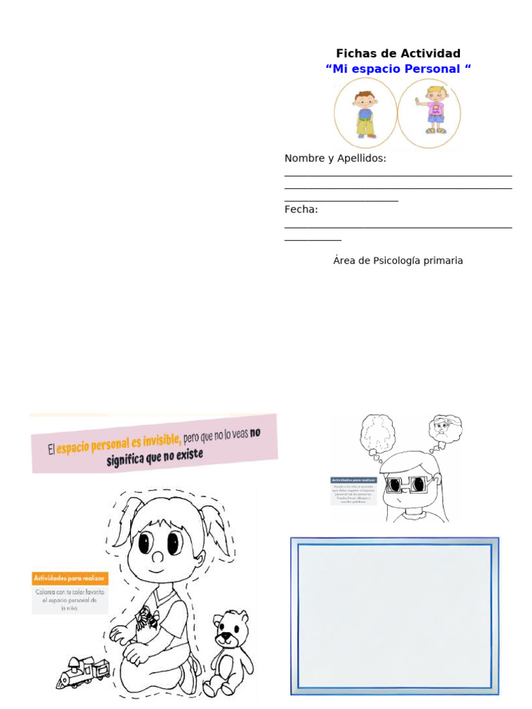 Actividad practica sobre el cuidado del espacio personal | PDF