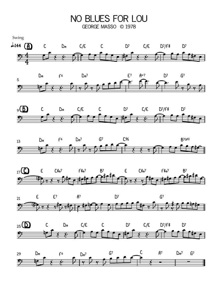 No Blues For Lou Bass Clef | PDF