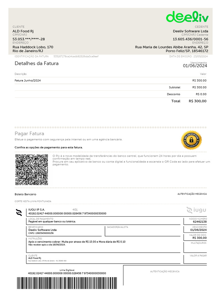 Fatura Deeliv | PDF