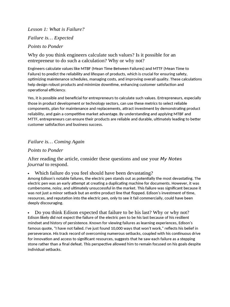 KEEN Module 1 - Learning From Failures | PDF