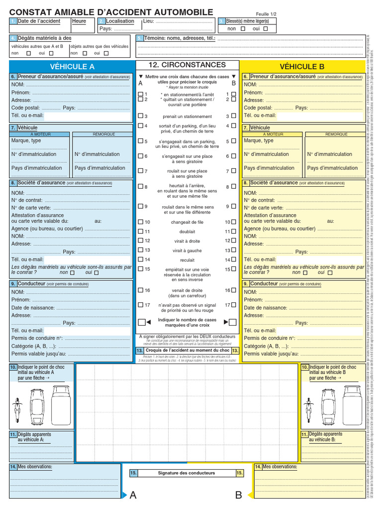 Constat Européen D'accident | PDF