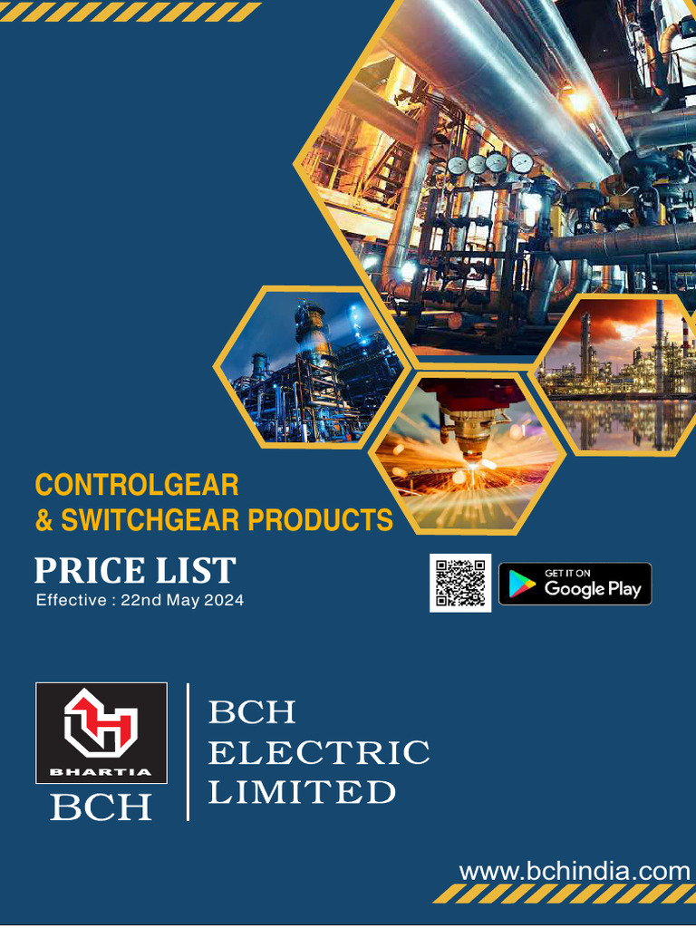 BCH Controlgear & Switchgear Products Price List - Effective - 22.05.2024 | PDF