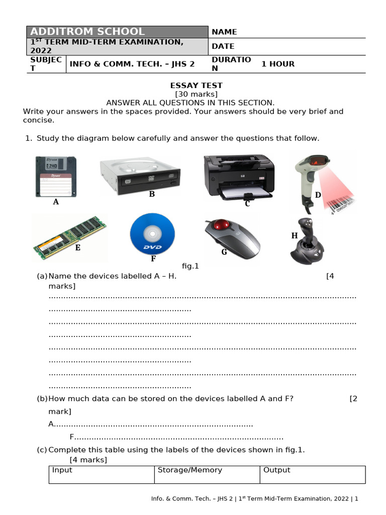 Ict JHS2 | PDF | Disk Storage | Computer Data Storage