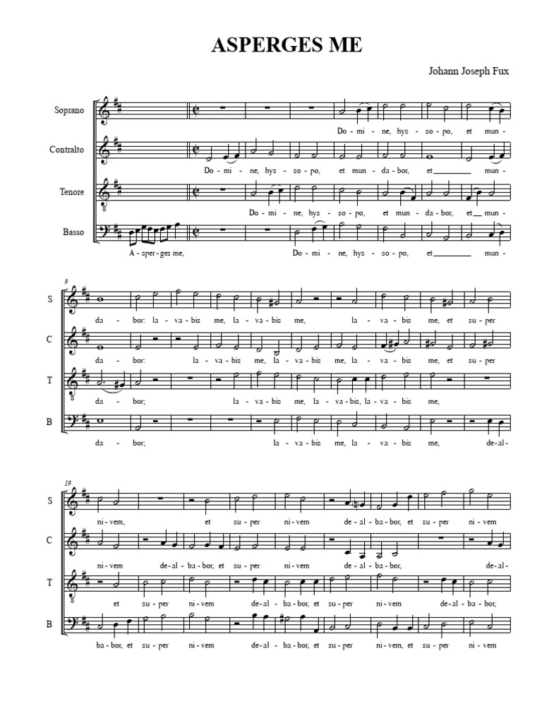 Asperges Me - Fux - CORO | PDF
