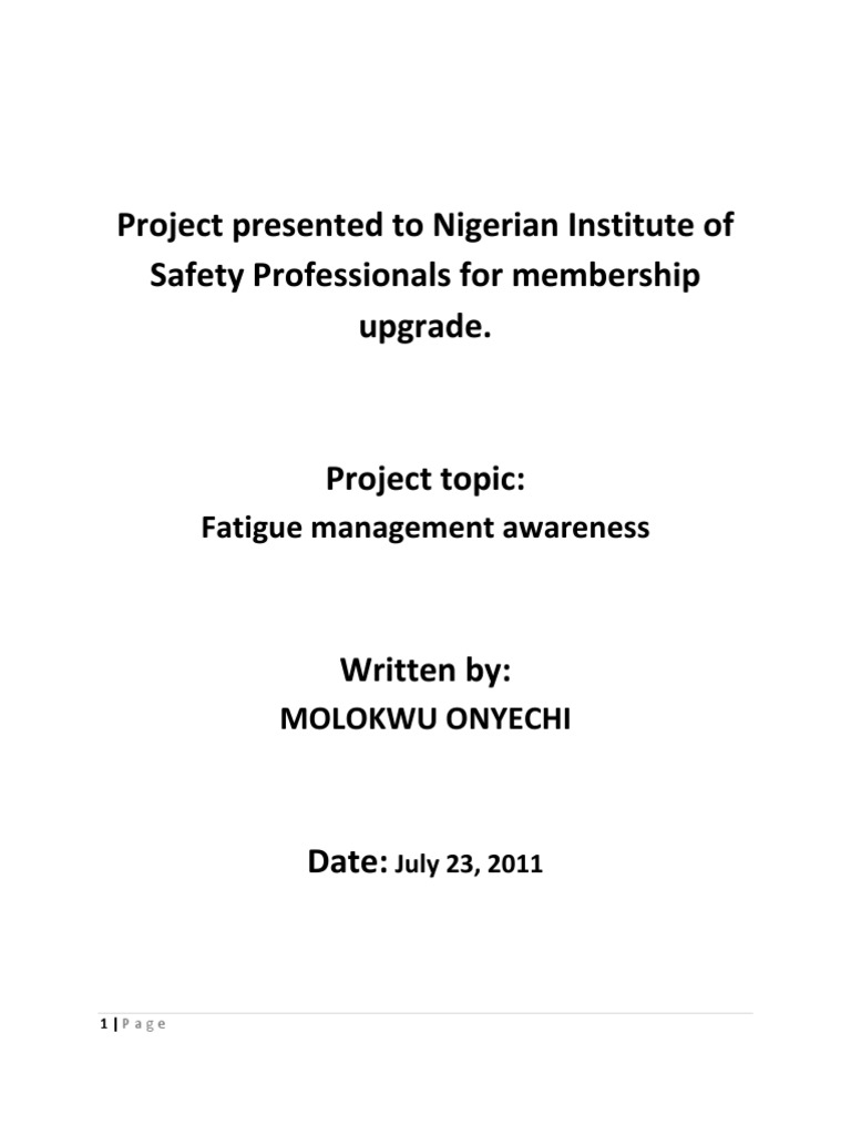 Fatigue Management Awareness - 1 | PDF | Fatigue (Medical) | Sleep