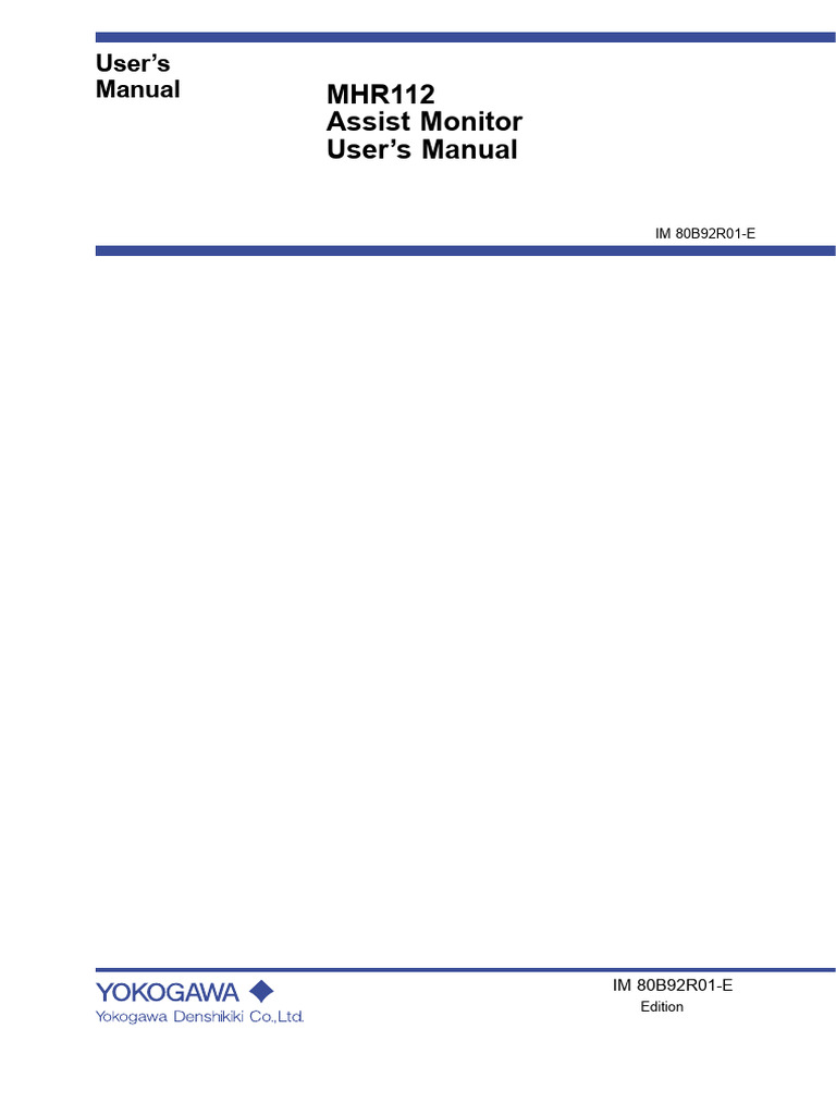 MHR112 Assist Monitor User's Manual | PDF