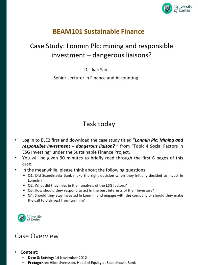 Lecture 4 (2) Case Study - Lonmin PLC Mining | PDF
