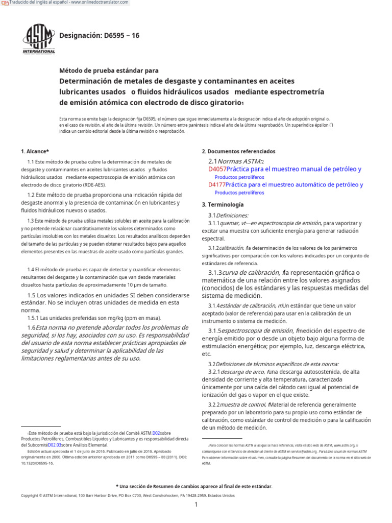 ASTM-D6595-2016.en - Es Traducido | PDF | Calibración | Espectro de emisión