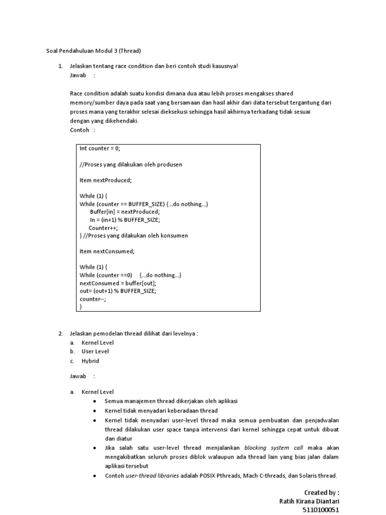 Jawaban Modul 3 SISOP | PDF