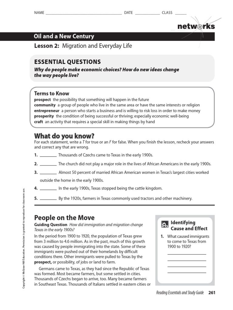 Unit 9 Lesson 2 Migration and Everyday Life | PDF