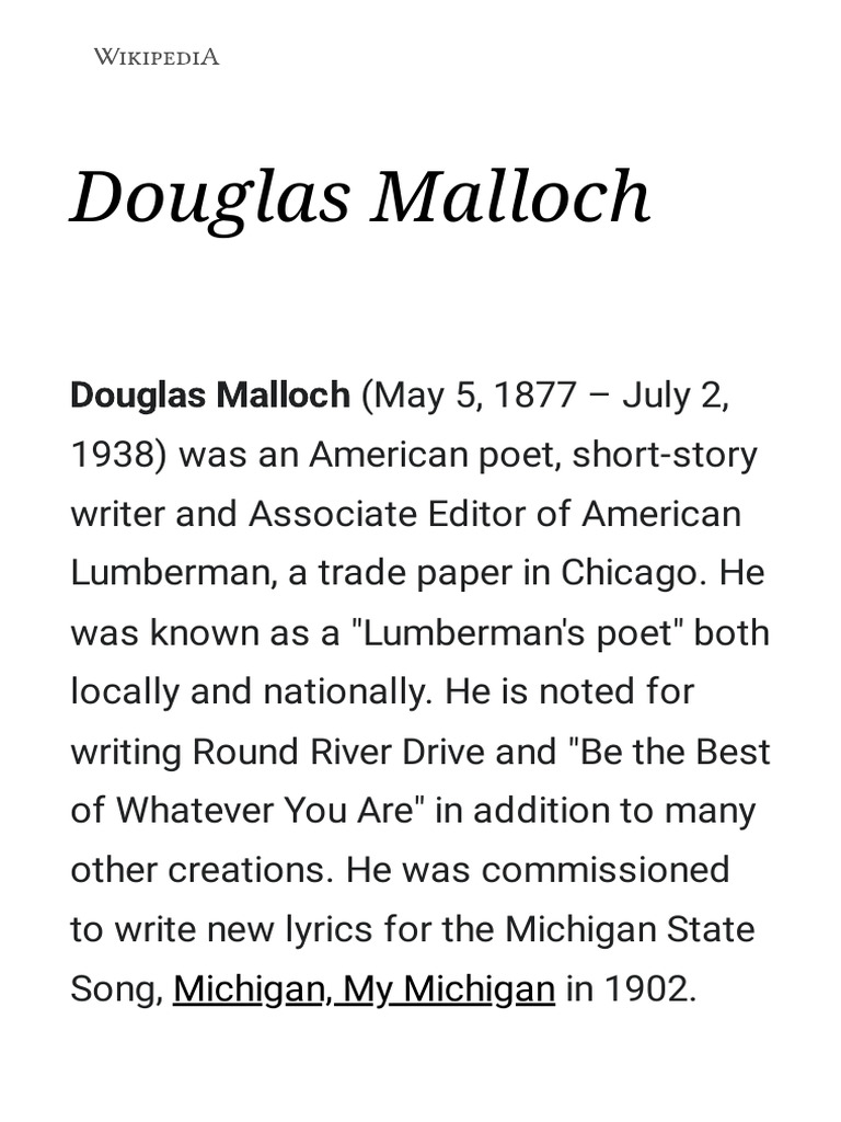 Douglas Malloch - Wikipedia | PDF