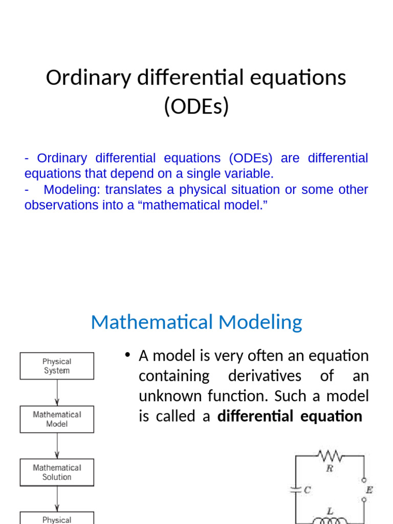 Chapter 3 - Ordinary Differential Equations (ODEs) (1) | PDF