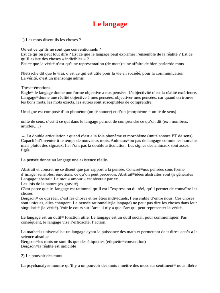 Philo La Langage | PDF