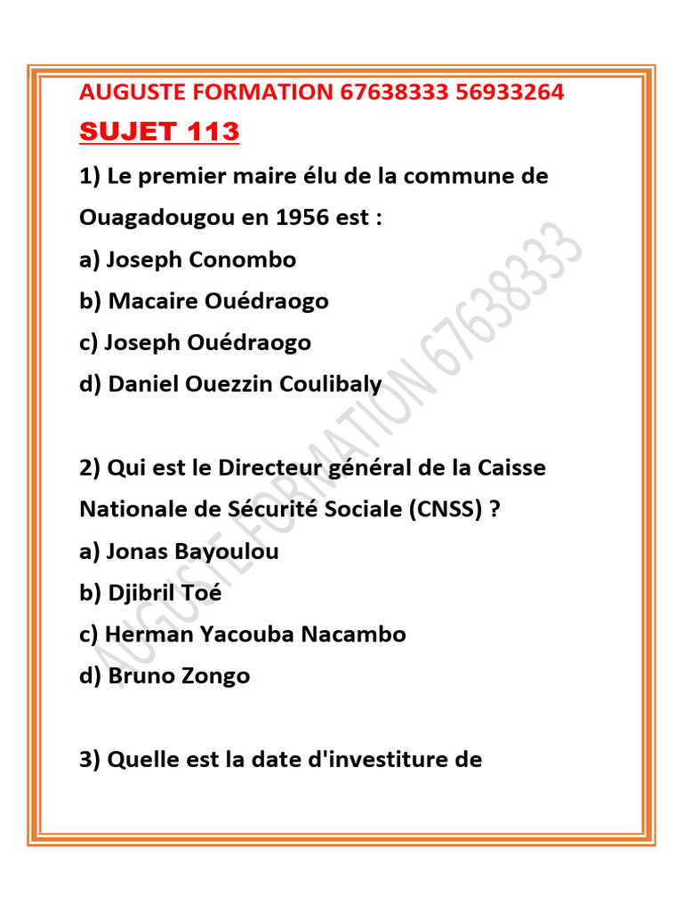 Sujet 113-1 | PDF