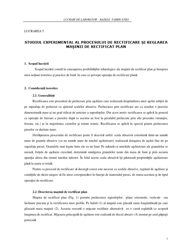 Rectificare Plana BF | PDF