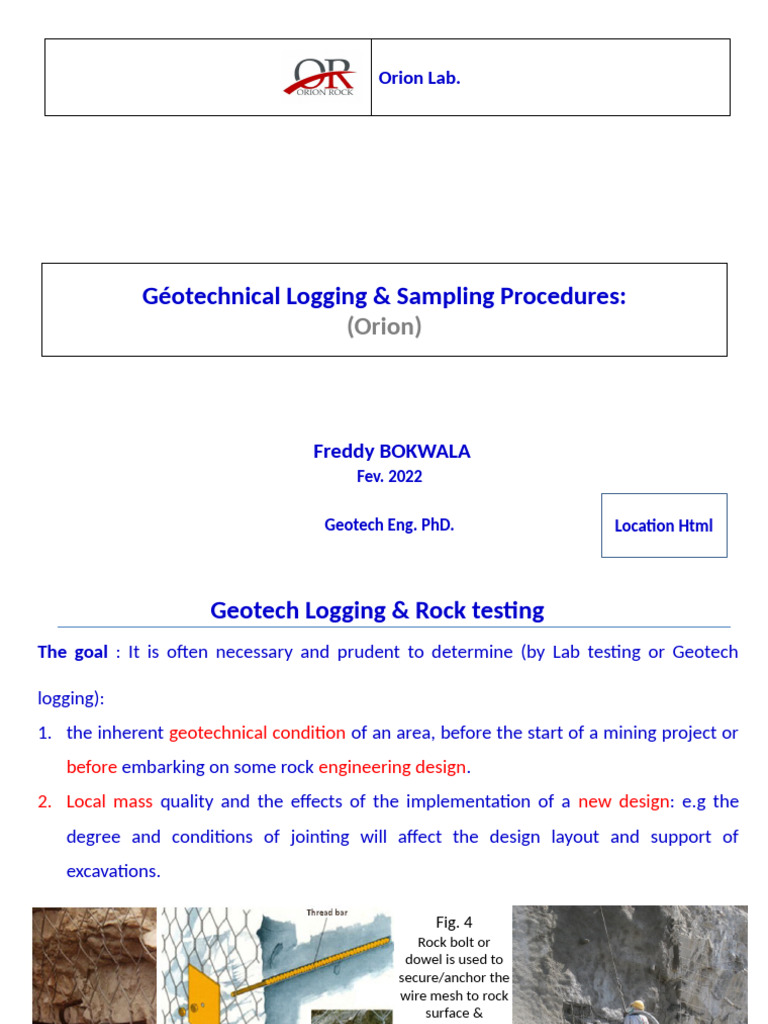 Geotech Logging and Sampling Procedures_2022 | PDF