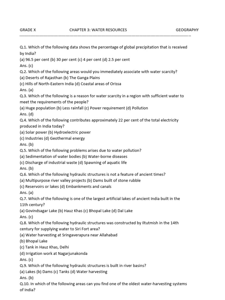 SST - Water Resources NOTES | PDF