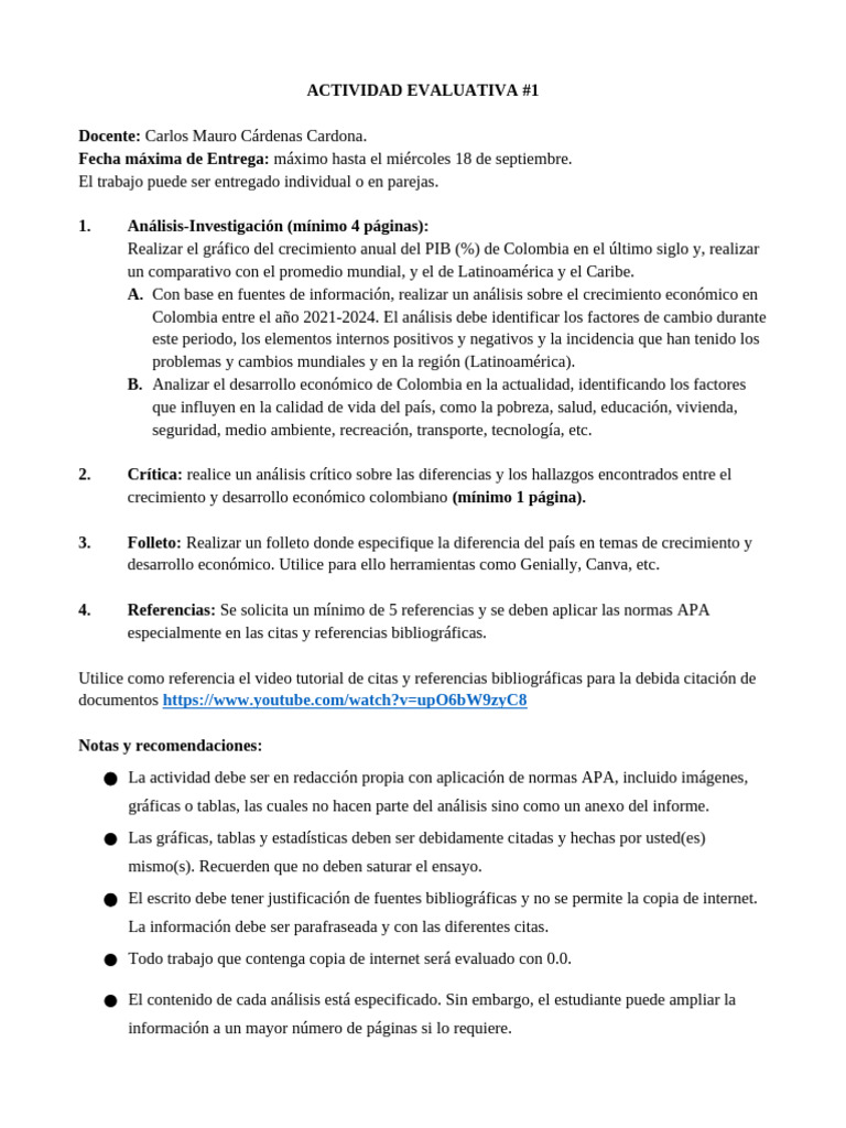 Macro. Actividad Evaluativa #1 | PDF