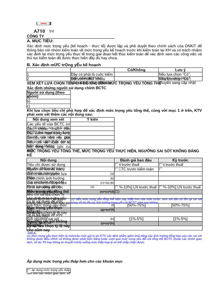 A710 Xac Dinh Muc Trong Yeu Ke Hoach Thuc Te V | PDF