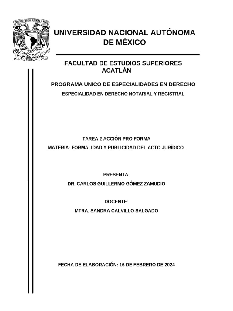 Tarea 2 Acción Pro Forma | PDF