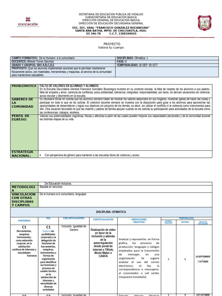 Proyecto Ofimatica 1º | PDF