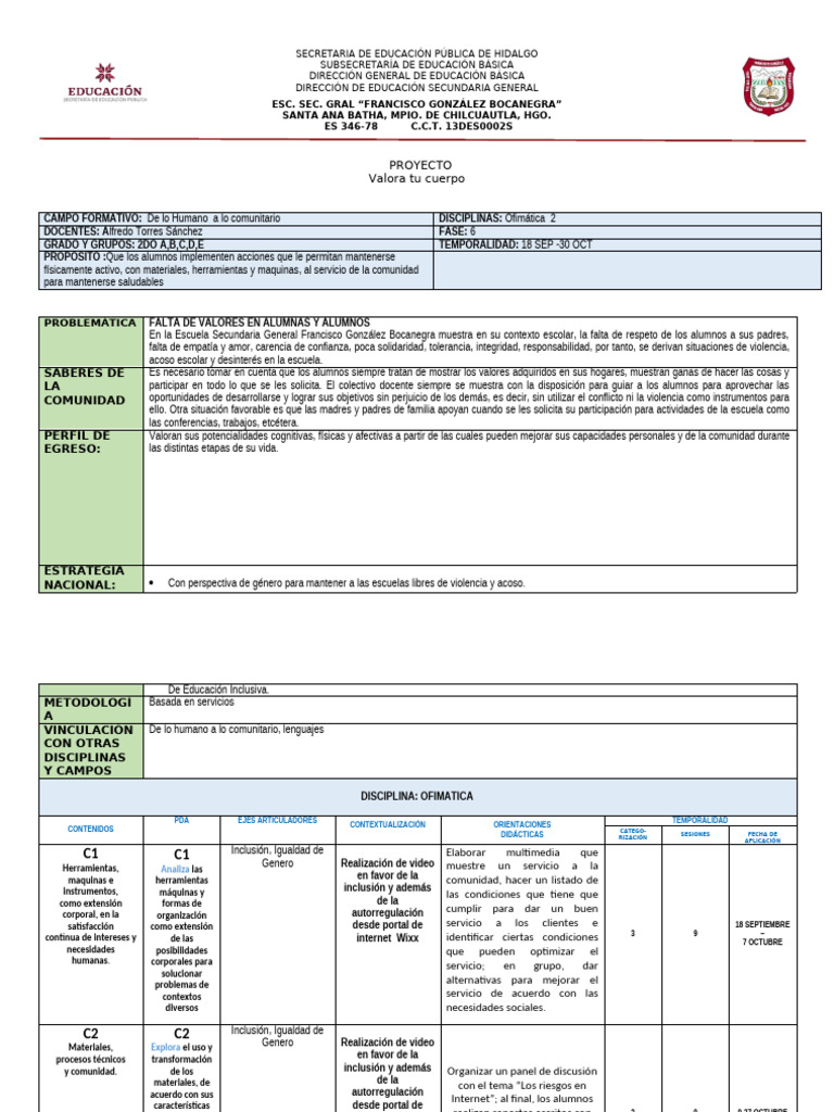 PROYECTO OFIMATICA 2º | PDF