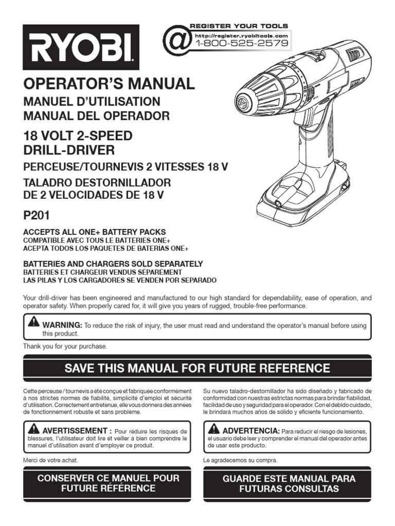 RYOBI P201 - 750 - Trilingual | PDF
