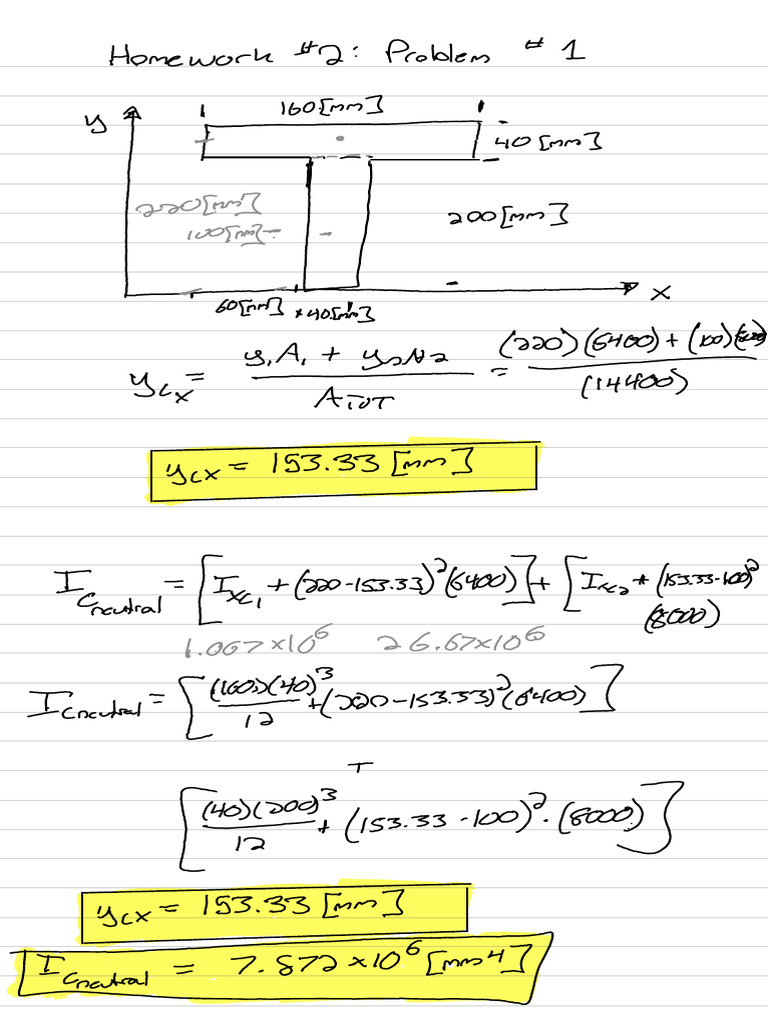 HW2 SecondMomentsOfArea | PDF