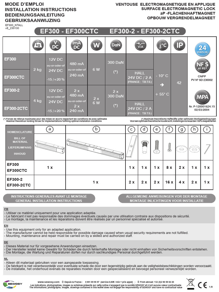 NoticeTechnique EF300 NTALL | PDF