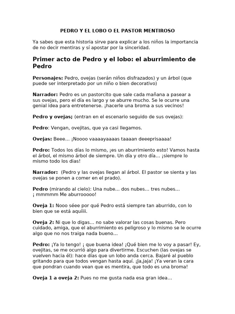 Pedro y el lobo: La broma peligrosa | PDF