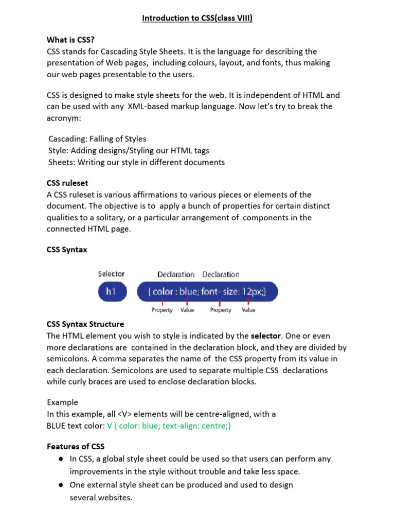 Introduction To CSS | PDF