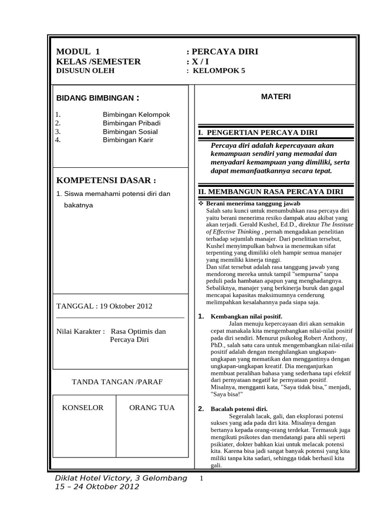 KEL. 5 MODUL BLANK - Contoh Pelatihan | PDF