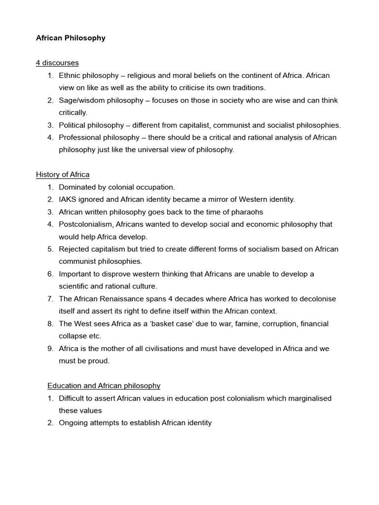 African Philosophy | PDF | Knowledge | Africa
