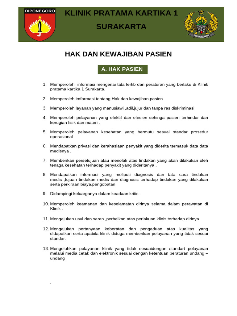 Hak Dan Kewajiban Pasien | PDF