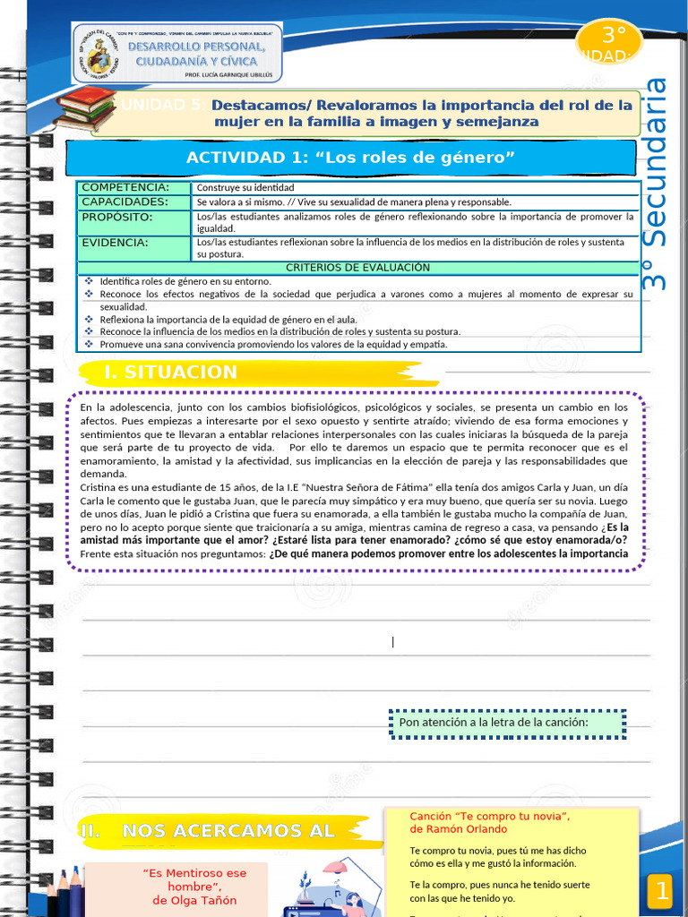 3° DPCC - Ficha Sesion 1-Ua5 2024 | PDF