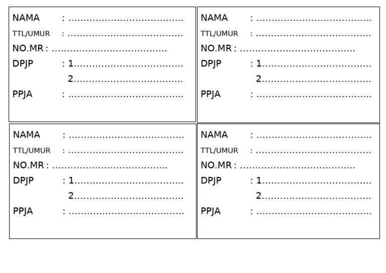Label Nama Map Pasien | PDF