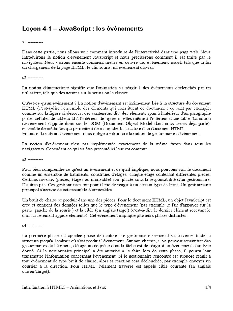 html5 Semaine4 Lecon1 | PDF
