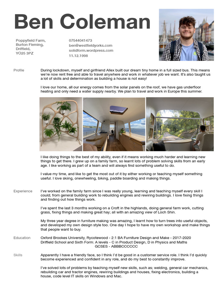 Ben Coleman CV | PDF