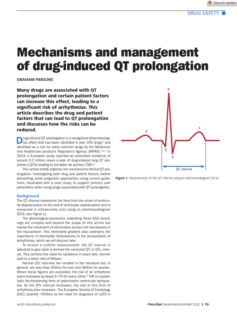 Prescriber - 2022 - Parsons - Mechanisms and Management of Drug Induced QT Prolongation | PDF