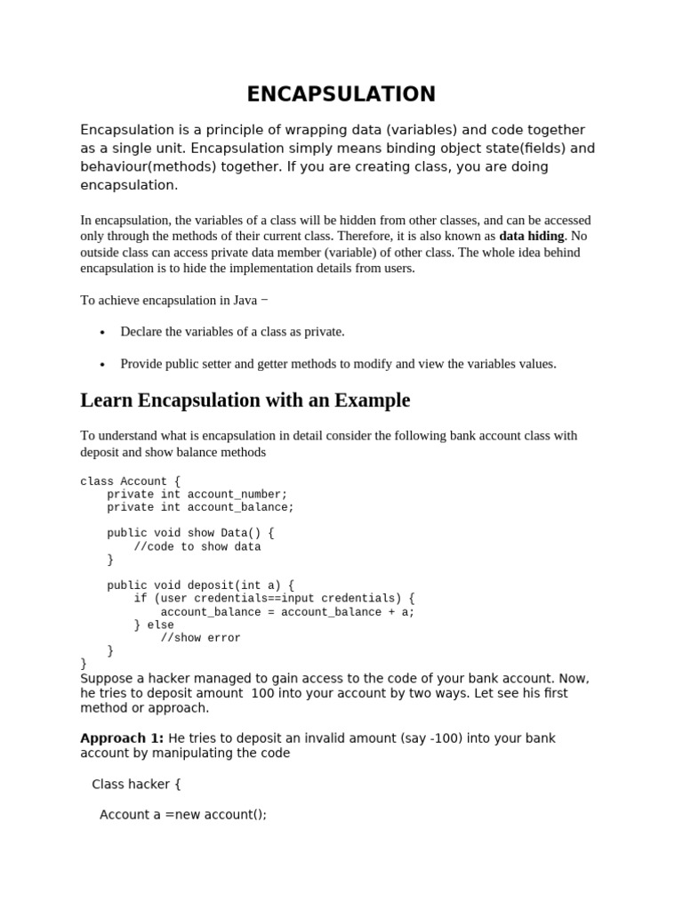 Encapsulation | PDF